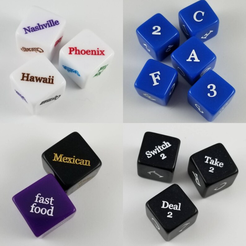 Custom Dice / One D6 /text on All Six Sides / Numbers and | Etsy