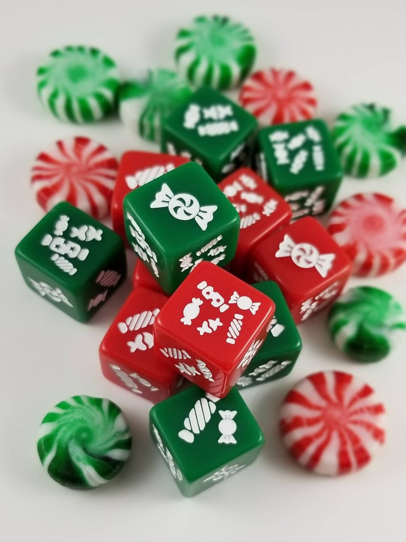 Candy Dice / Set of 2 / D6 Christmas Holiday - Etsy