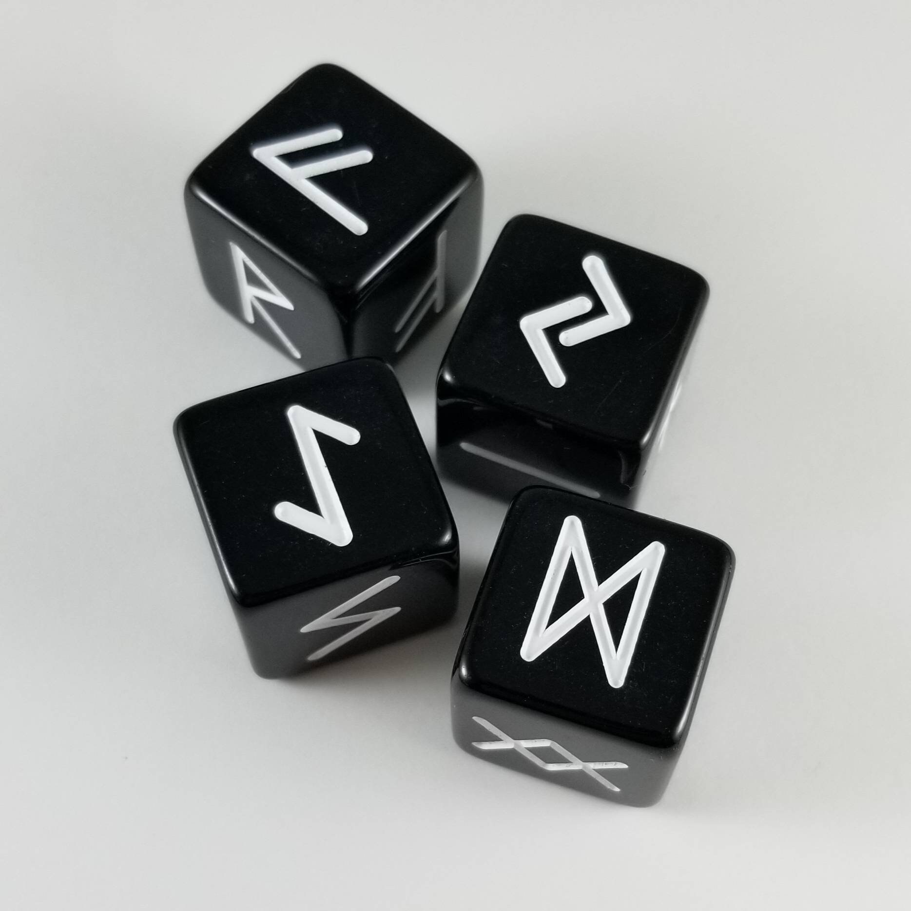 Rune Dice / Set of Four / Futhark Runes / Divination - Etsy
