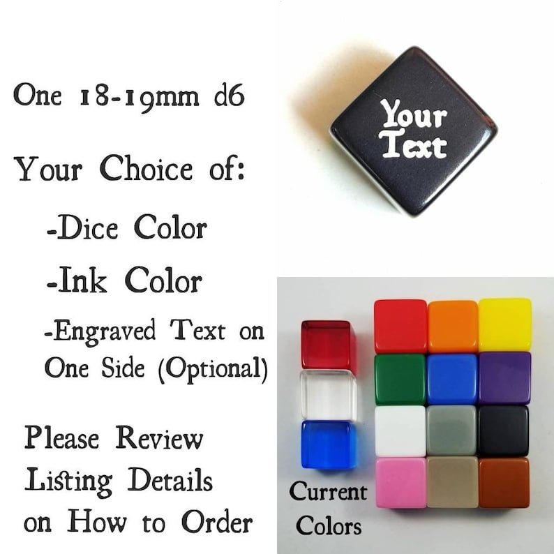Custom Class Dice With Personalized / Custom Side / One D6 - Etsy