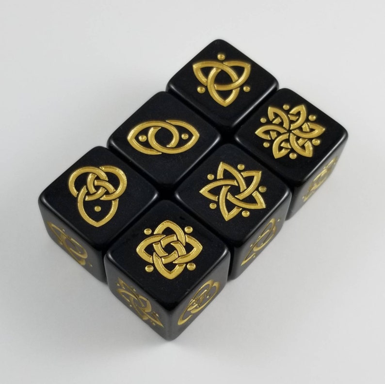 Celtic Dice / Set of 2 / D6 Irish Knot Gaelic - Etsy