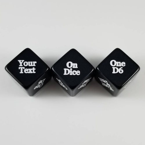 100 Custom Dice With Free Artwork Prep / Carved D6 / | Etsy