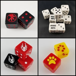 25 Custom Dice With Free Artwork Prep / All Six Sides / Boardgames ...