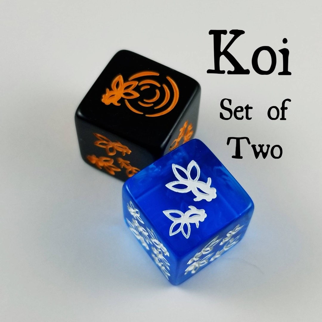 Koi Dice / Set of 2 / D6 - Fish, Pond - Etsy
