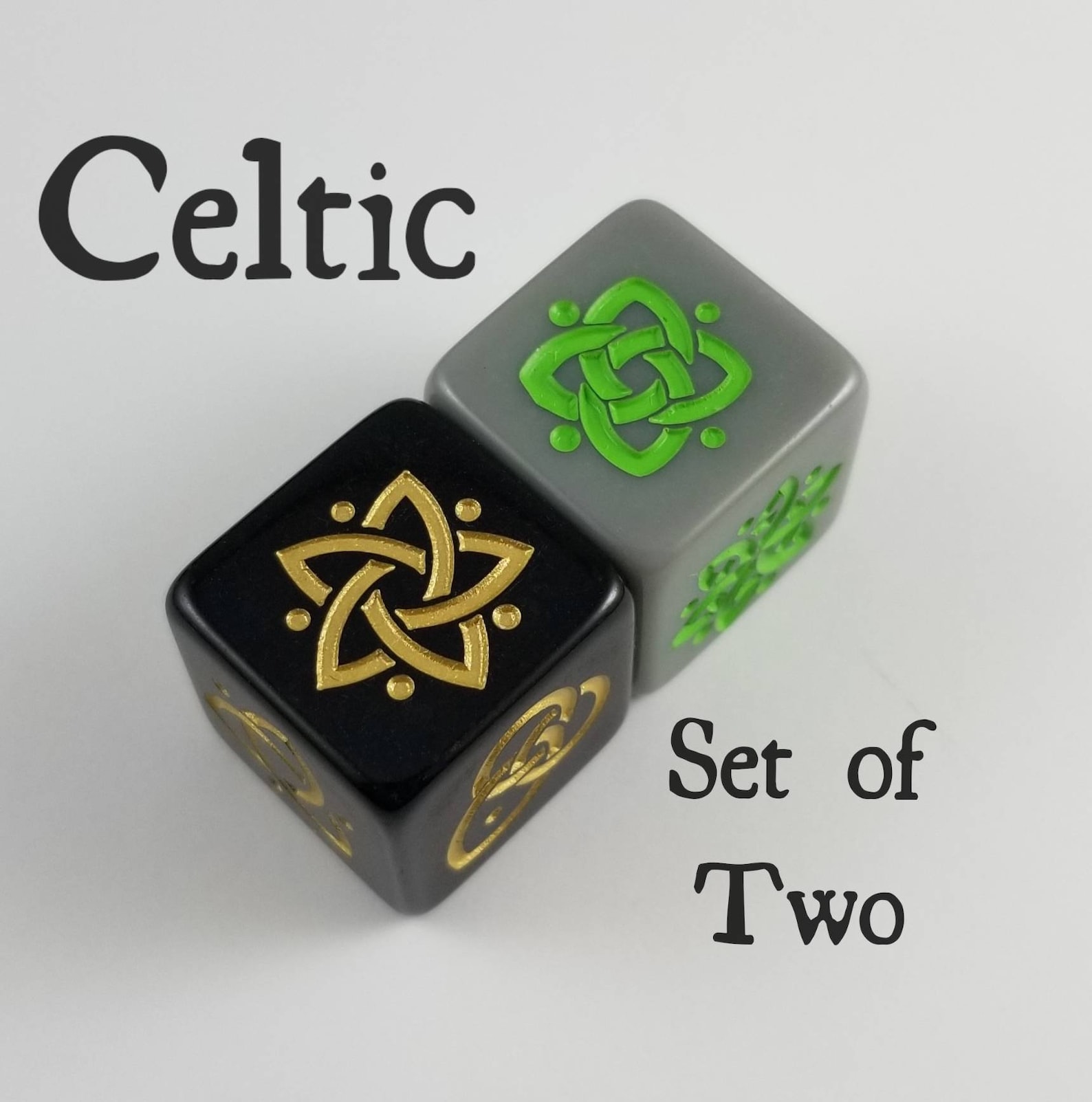 Celtic Dice / Set of 2 / D6 Irish Knot Gaelic - Etsy