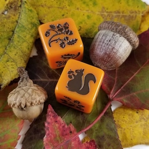 Acorn Dice / Set of 2 / D6 - Squirrel, Fall, Autumn - Etsy