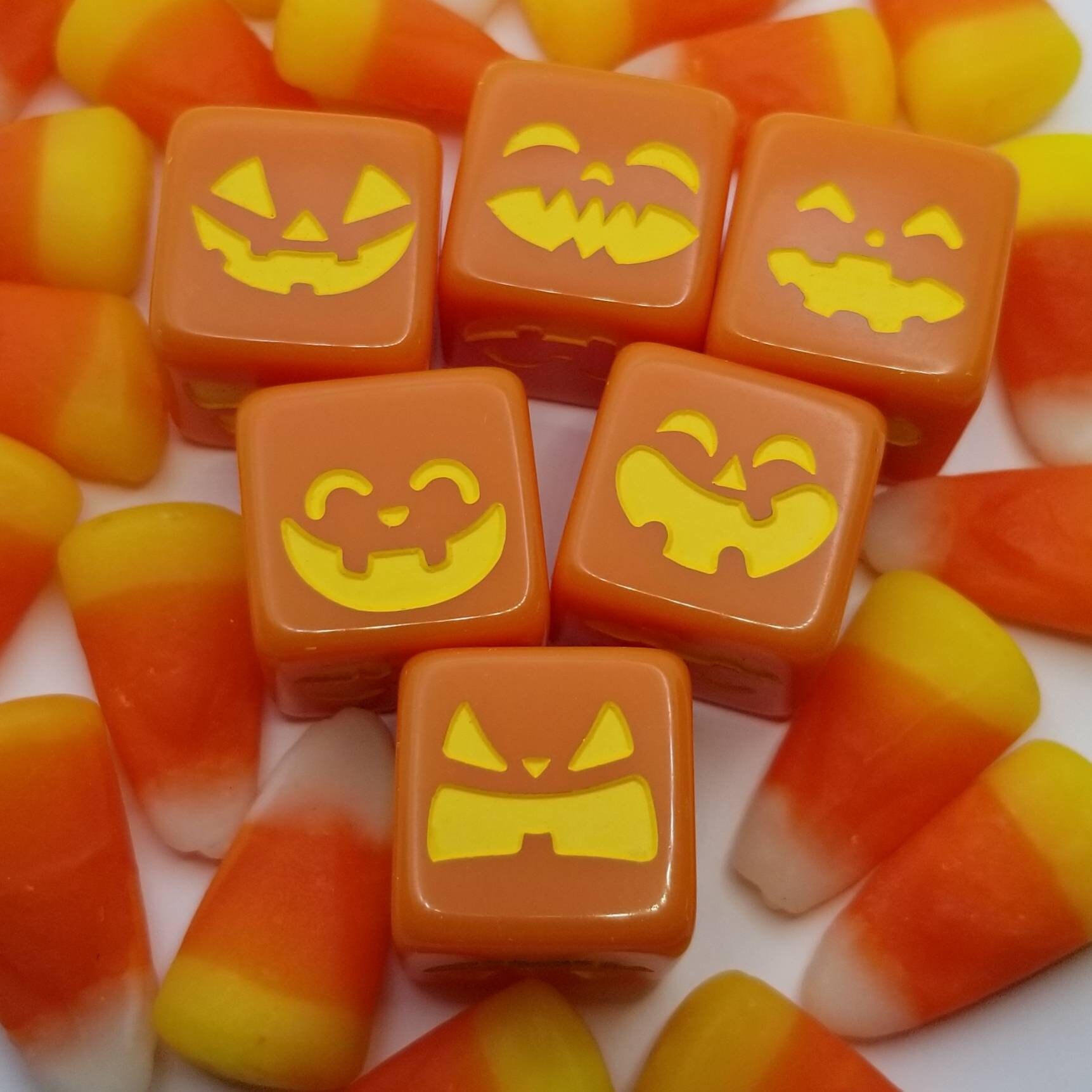 Pumpkin Dice / Set of 2 / D6 - Halloween Dice, Spooky, Fall, Jack-o ...