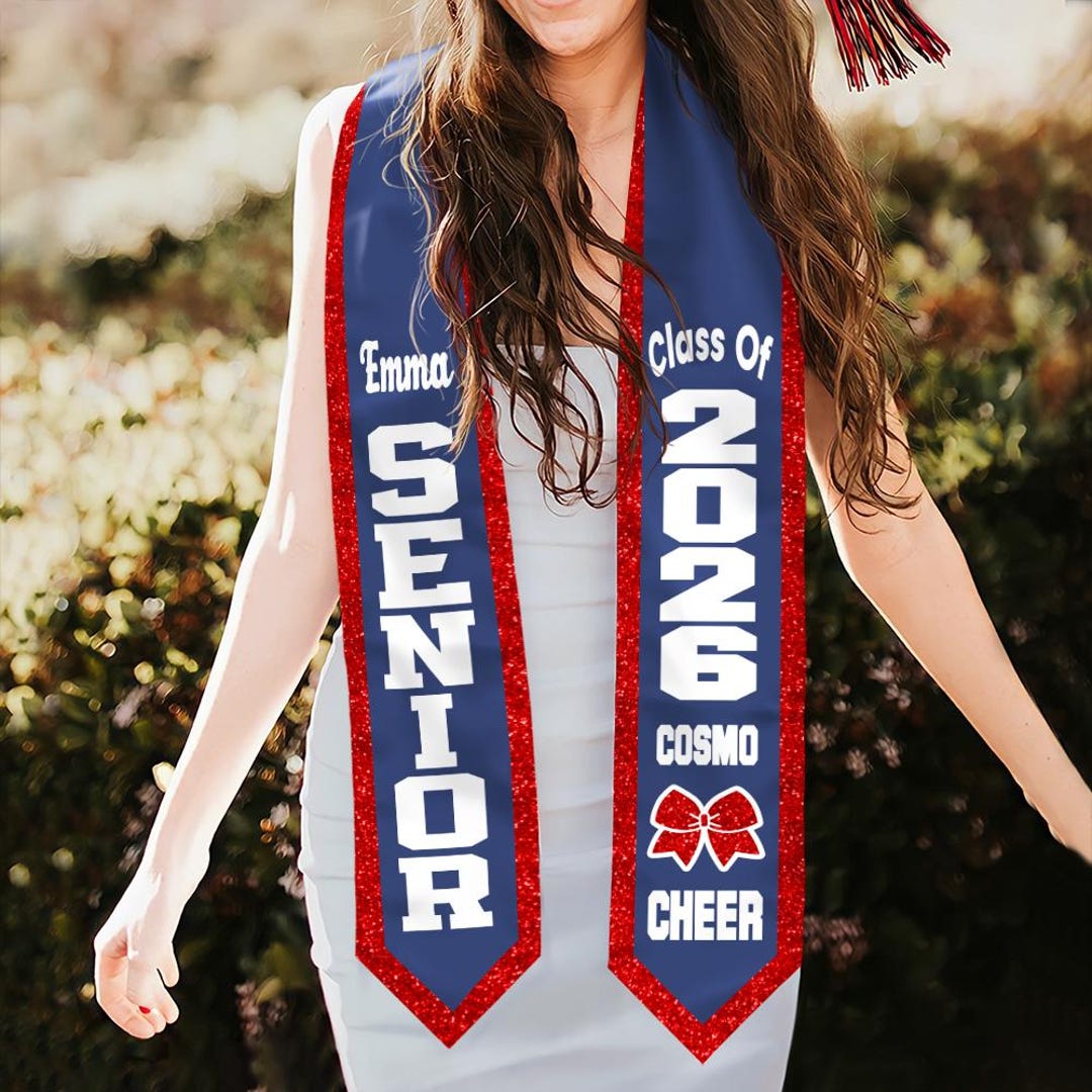 Personalized Senior Graduation Cheer Stole, Class of 2026 Graduation ...
