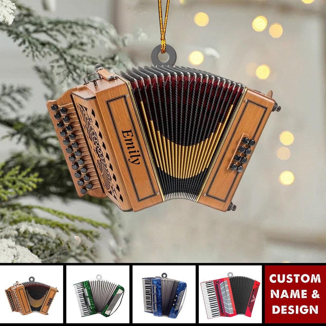 2D Flat Personalized Accordion Christmas Acrylic Ornament, Gift for ...