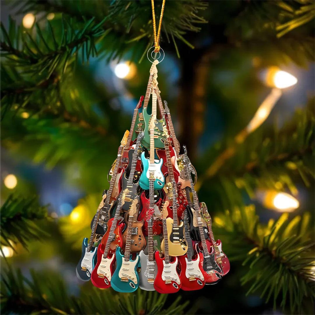 Personalized Guitar Christmas Ornament, Custom Music Lover Tree ...