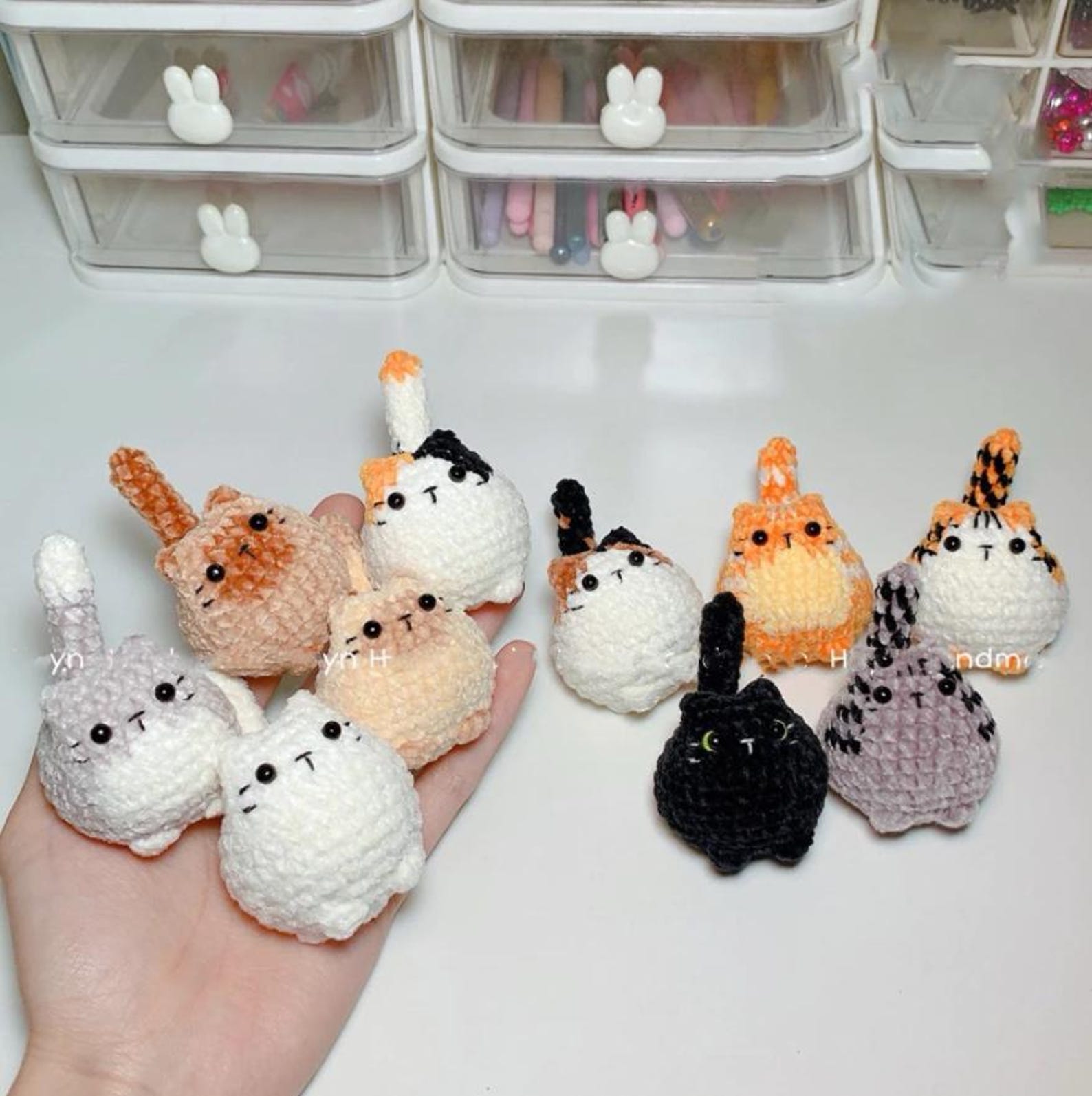Handmade Crochet Cute Cat Keychain, Cute Keyring, Crochet Cat, Cute ...
