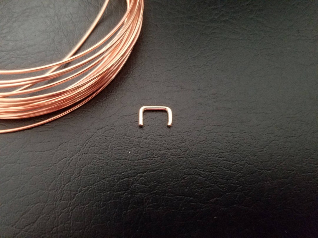 24g 22g 20g 18g 16g 14g 14k Solid Rose Gold Dainty Septum Retainer Hide ...