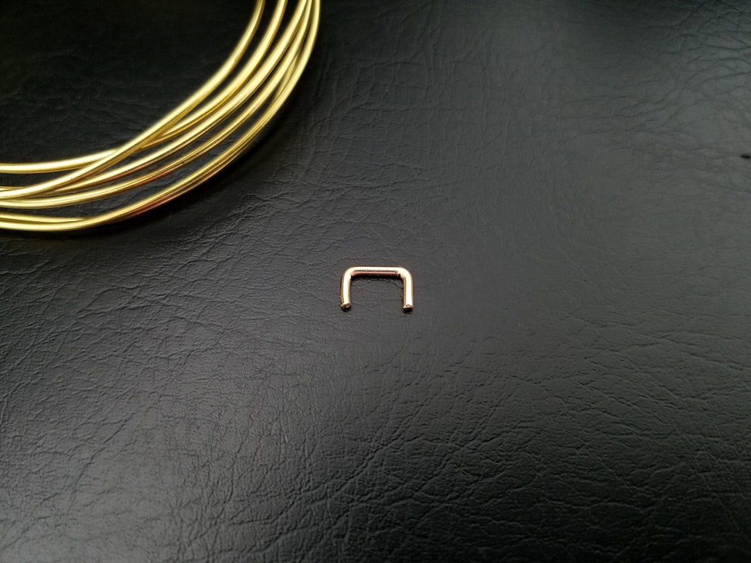 24g 22g 20g 18g 16g 14g 14k Solid Gold Dainty Septum Retainer Hide Your ...