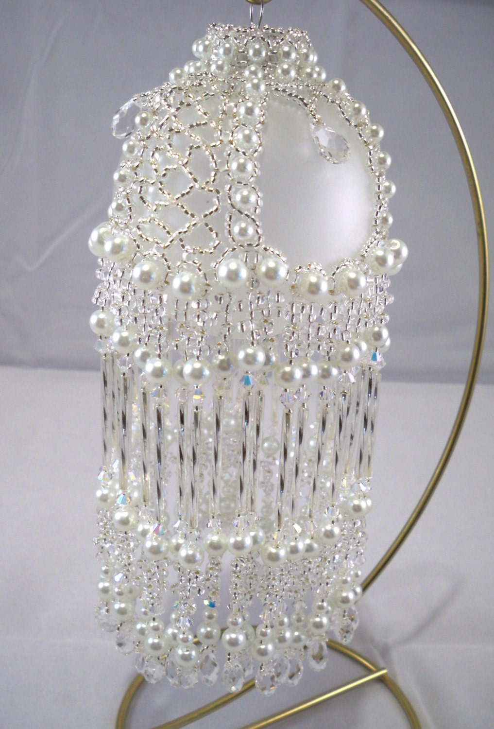 Beaded Netted Christmas Ornament Cover - Etsy