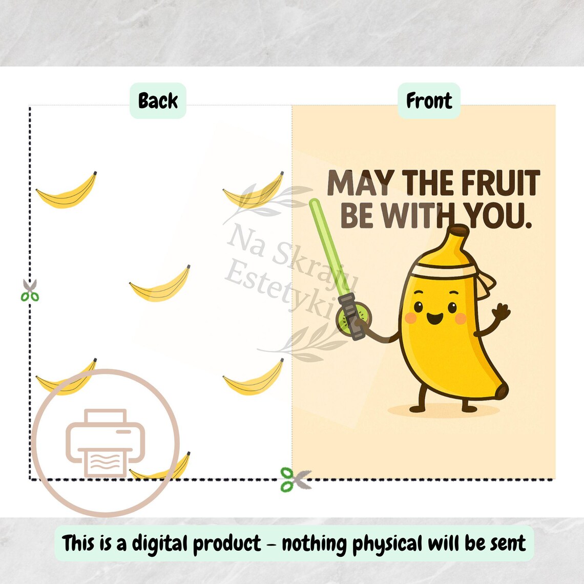 Funny Fruit Greeting Card – Printable PDF – Foldable Card – 5x7in ...
