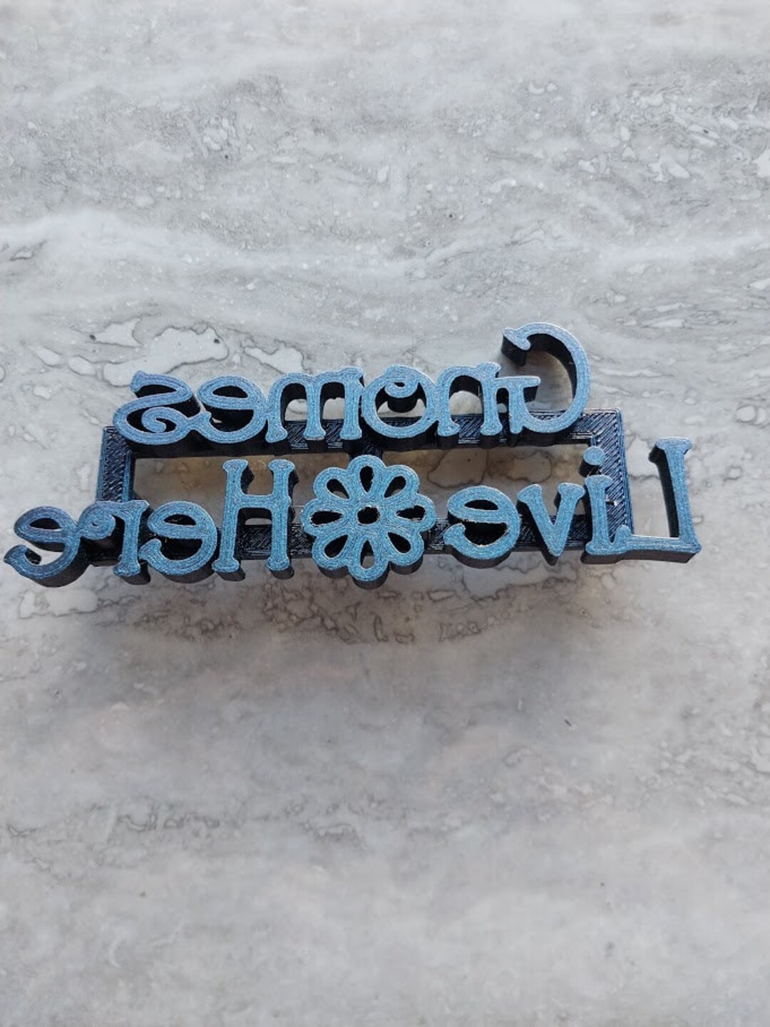 3D Printing STL File for Garden or Craft Sign Stamp. Gnomes Live Here ...