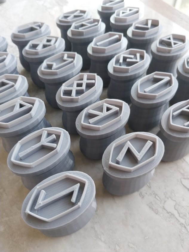 3D Printing STL Files for Set of 24 Rune Stamps, Elder Futhark ...
