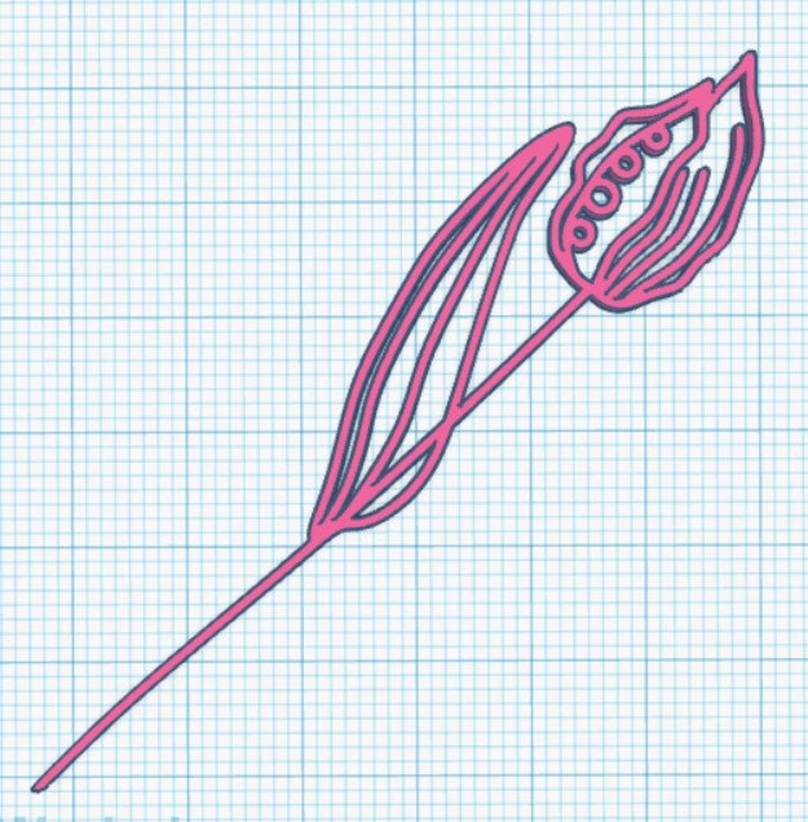 Set of 4, 3D Printable Flower Stems for Crafts, Polymer Clay, Pottery ...