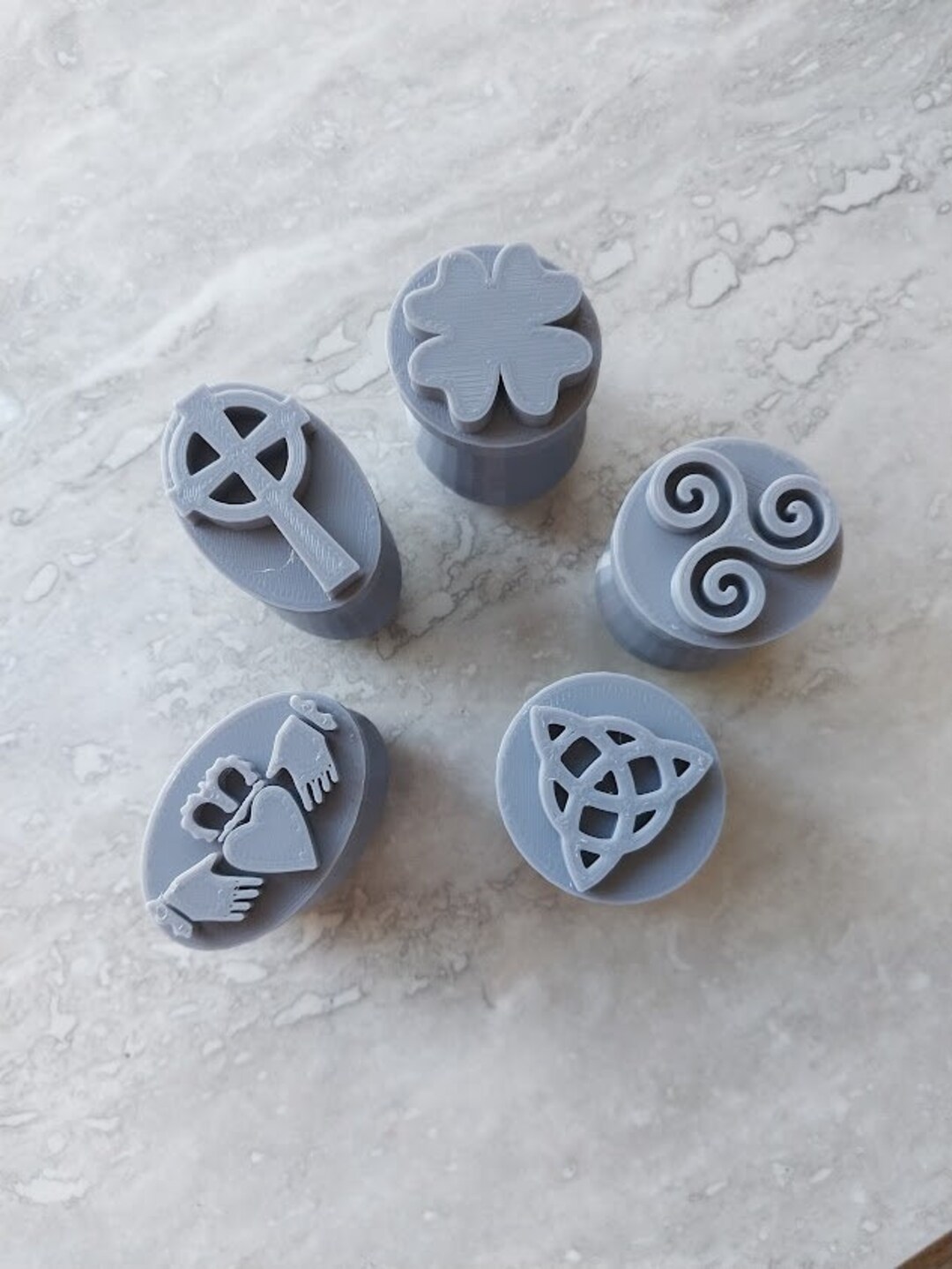 3D Printable File, Instant Download, 5 Irish Stamps Claddagh, Triquetra ...