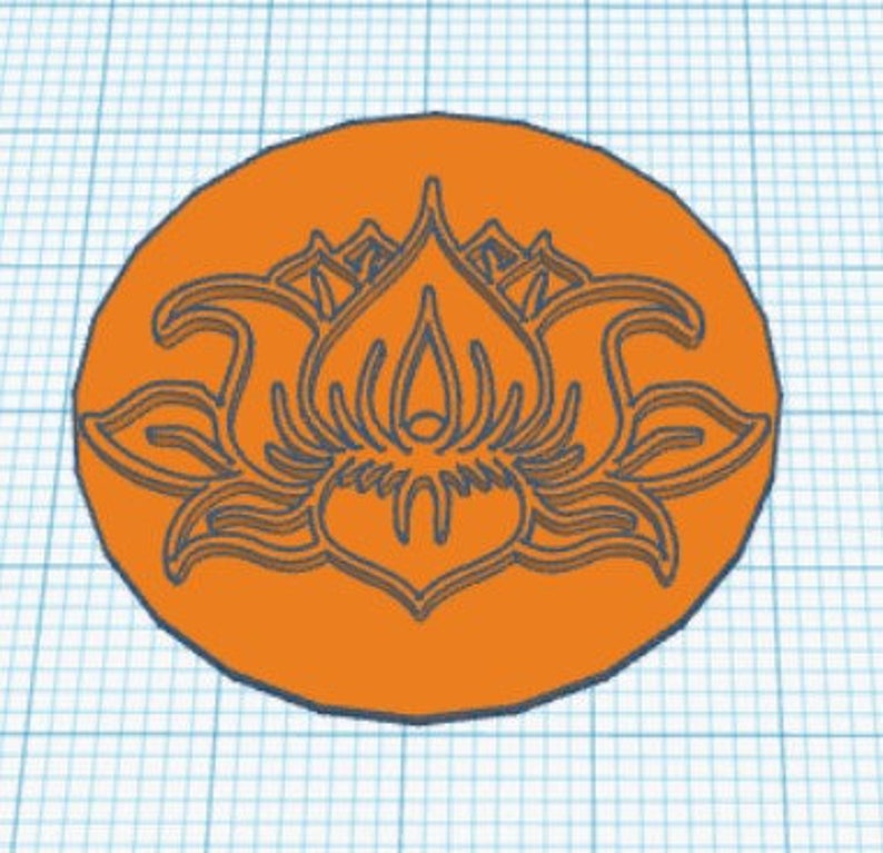 3D Printing STL File, Large Lotus Flower Stamp, Texture Plate. for ...