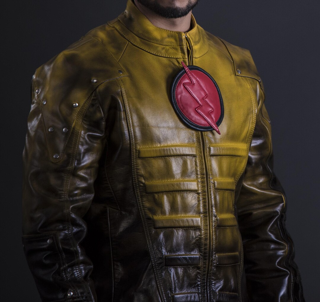 Reverse Flash Leather Jacket: Comic Superhero Cosplay Costume - Etsy