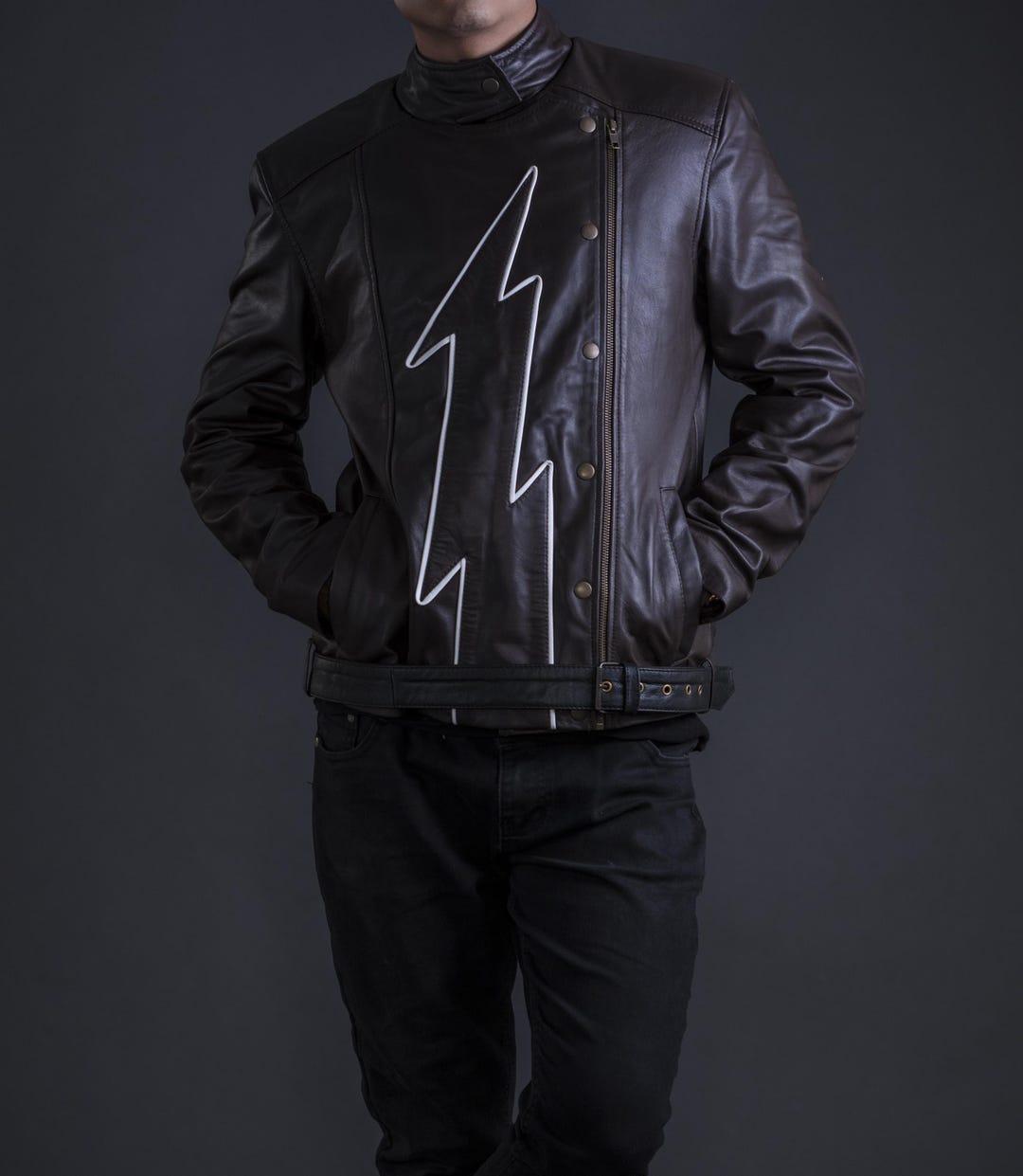 Jay Garrick Flash Leather Jacket: Lightning Bolt Superhero Costume - Etsy