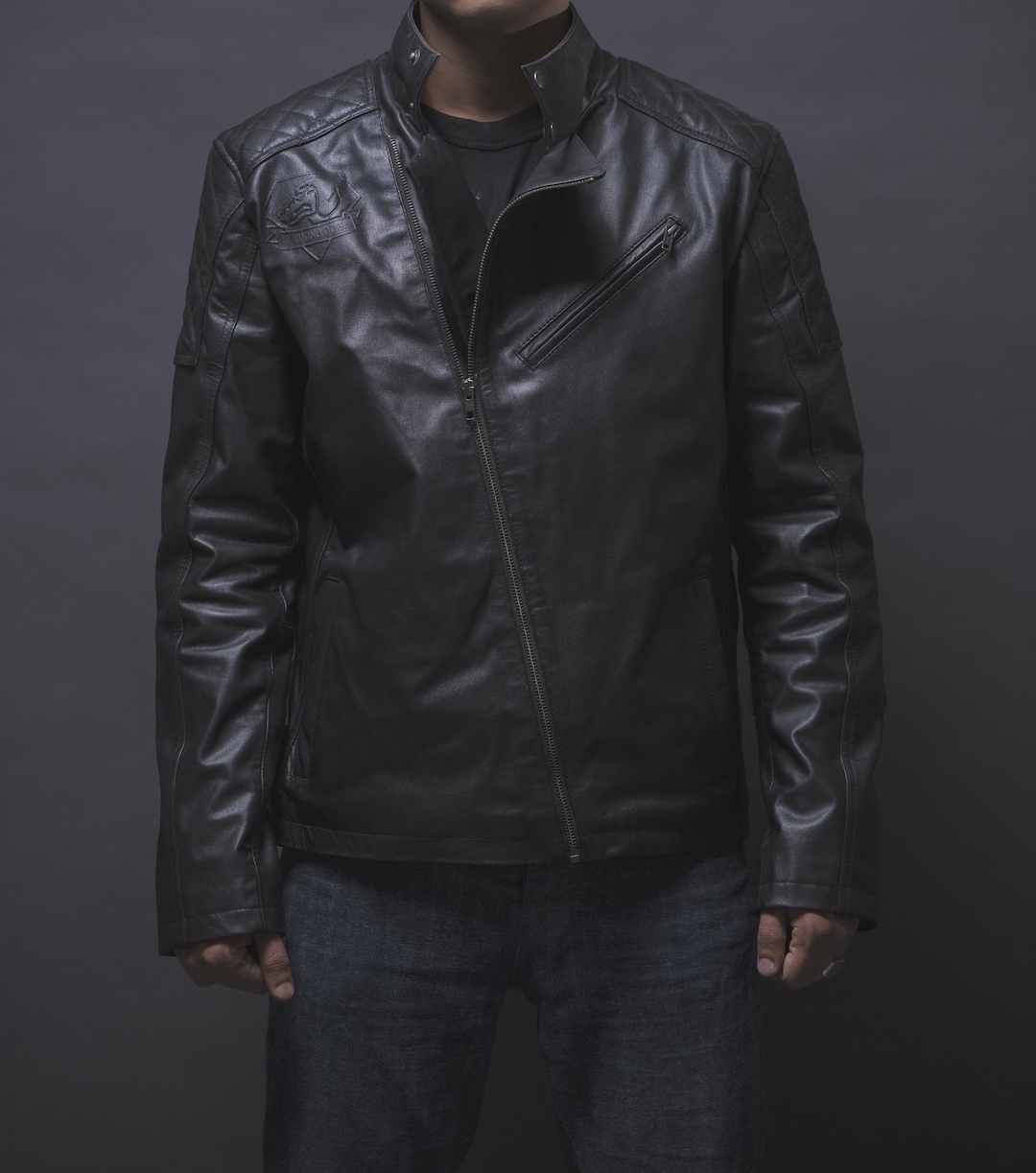 Cyberpunk Leather Biker Jacket: Diamond Patch, Gamer Costume - Etsy