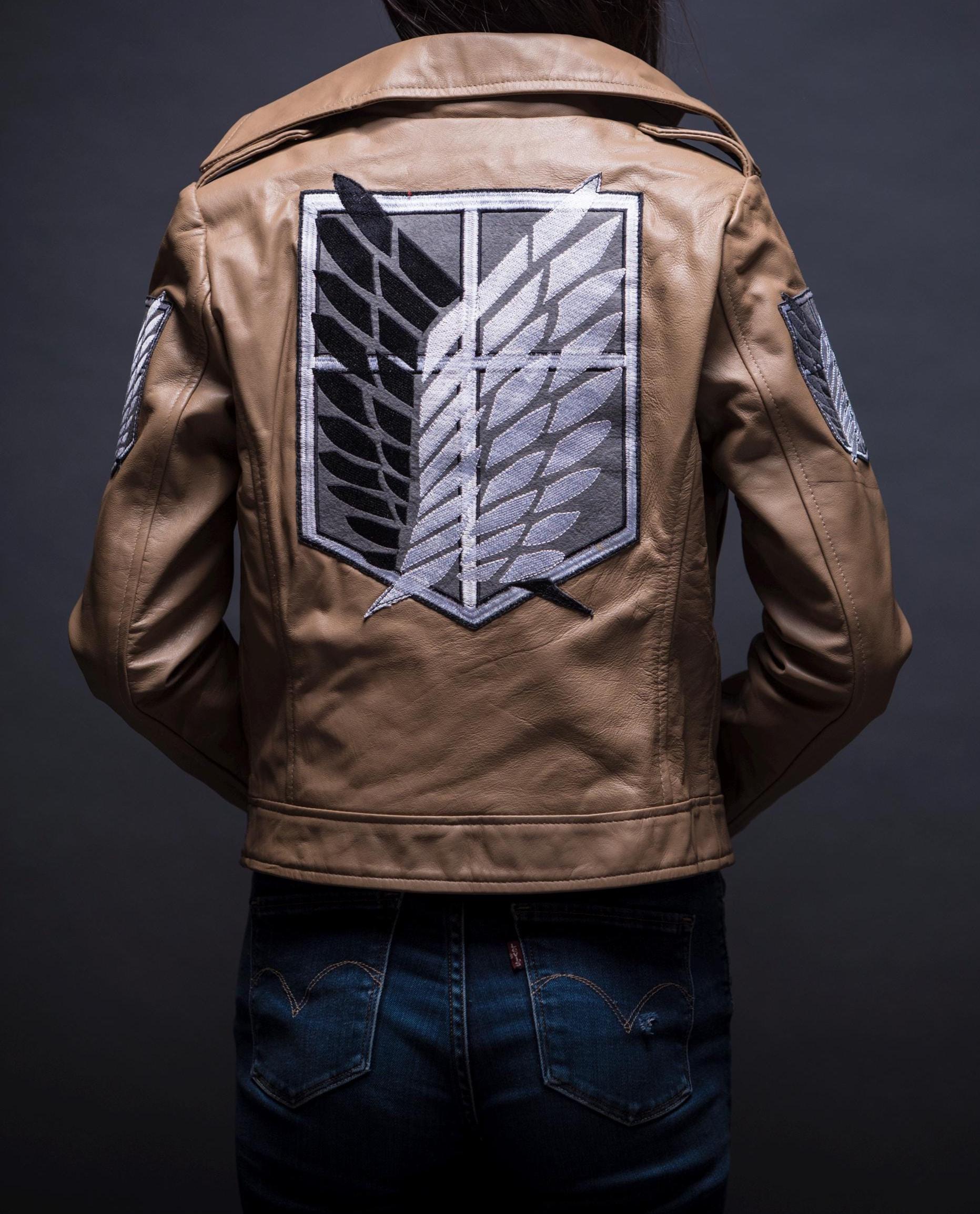 AOT Scout Regiment Lambskin Leather Jacket: Anime Cosplay Uniform for ...