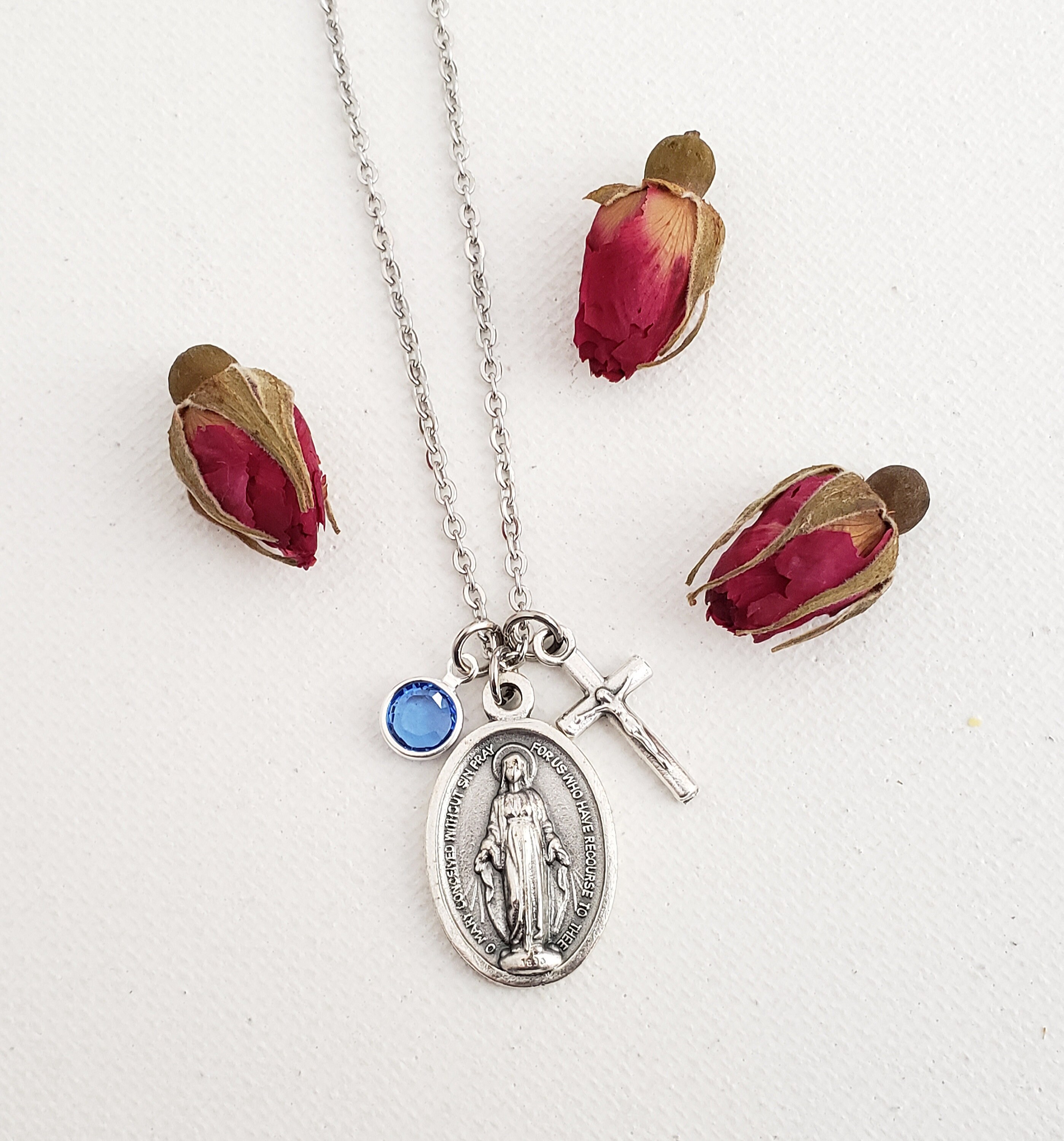 Catholic jewelry for women Catholic jewelry Virgin Mary | Etsy