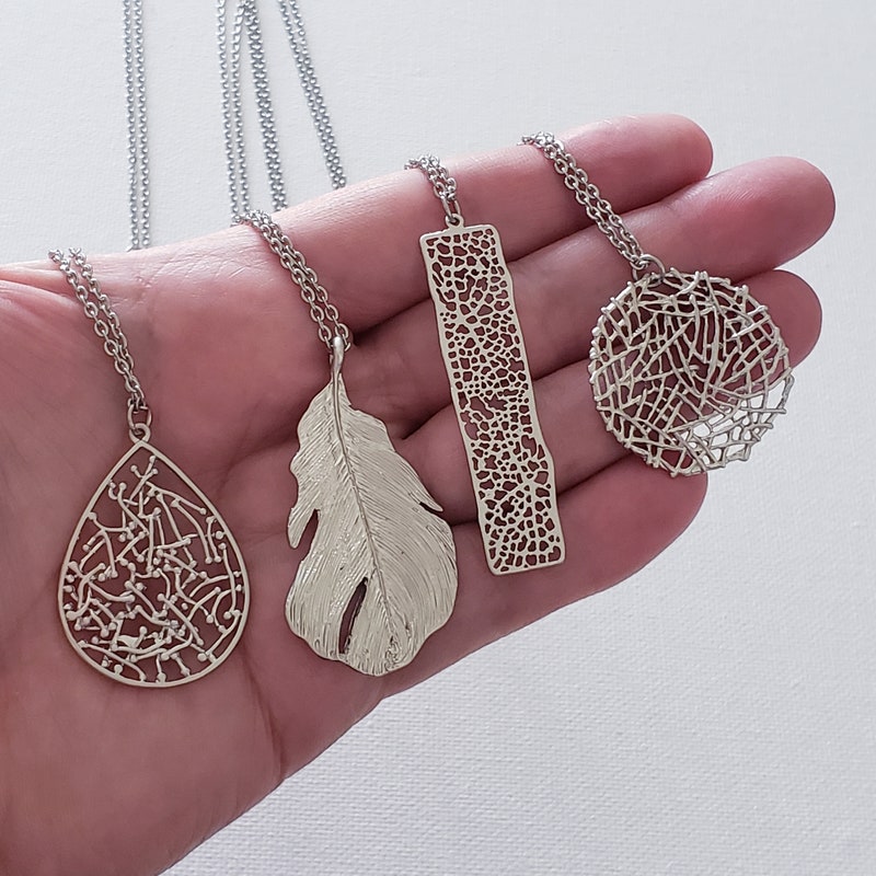 Long Silver Necklace - Etsy