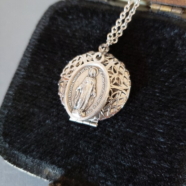 Virgin Mary Locket - Etsy