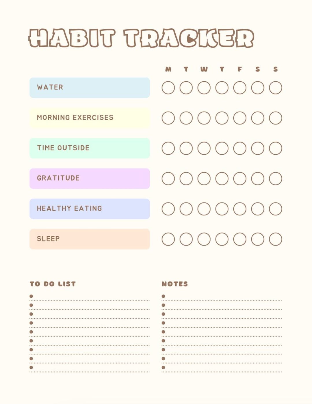Simple & Cute Habit Tracker Printable, Habit Tracker Template, Routine ...