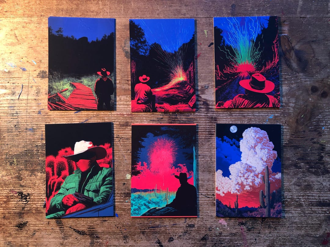 Cowboy Postcards - Choose From 6 Unique Designs, Original Art - Etsy