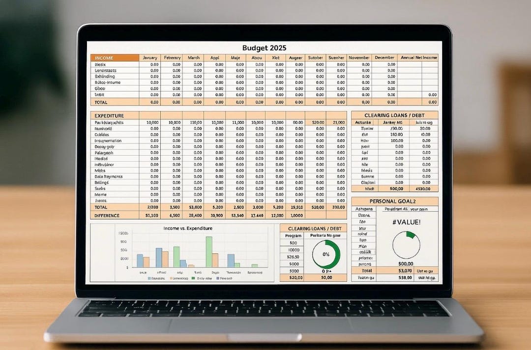 2025 Annual Budgeting Tracker / Spreadsheet - Easy to Use & User ...