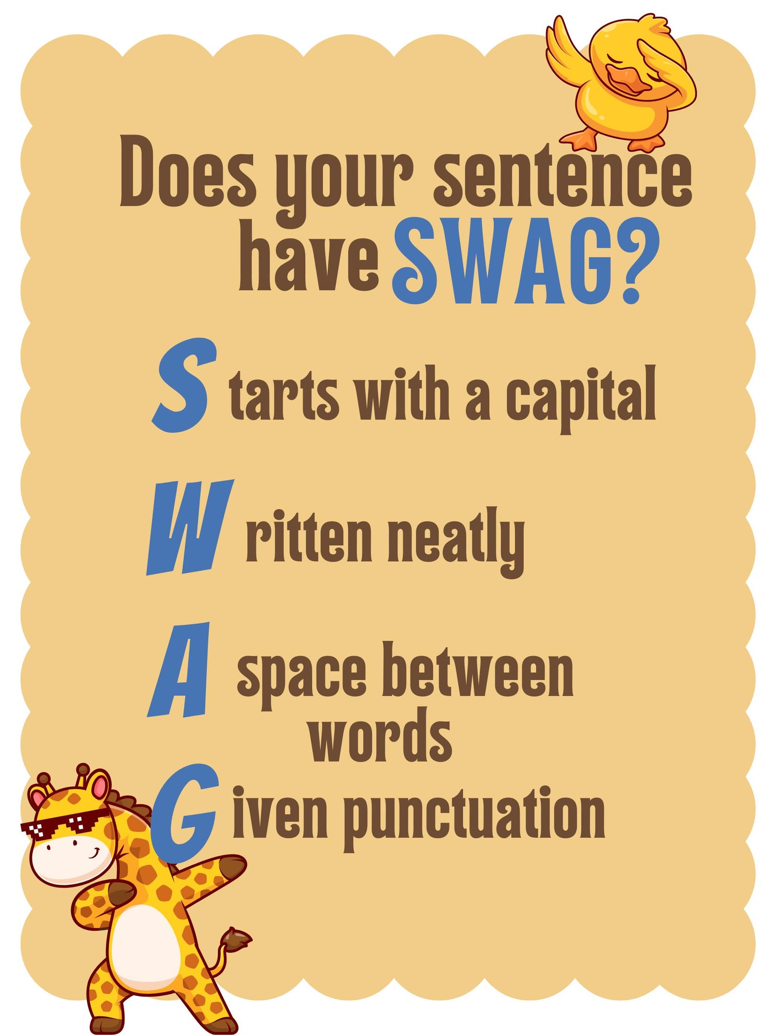 SWAG - Sentence Checklist - Etsy