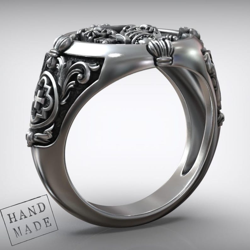 Saint Peter Keys Ring, Vatican Jewelry, Christian Signet, Papal Cross ...