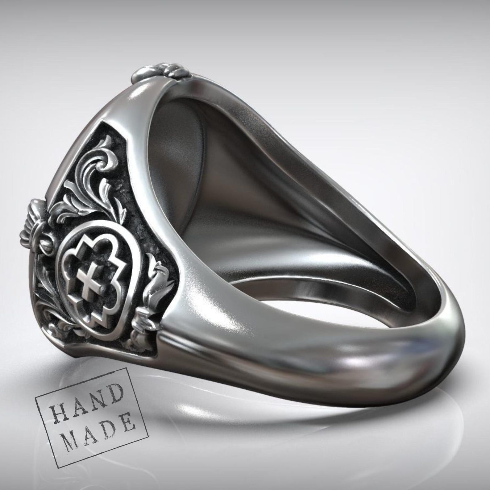 Handmade Sterling Silver Saint Peter Keys Ring, Vatican Christian ...