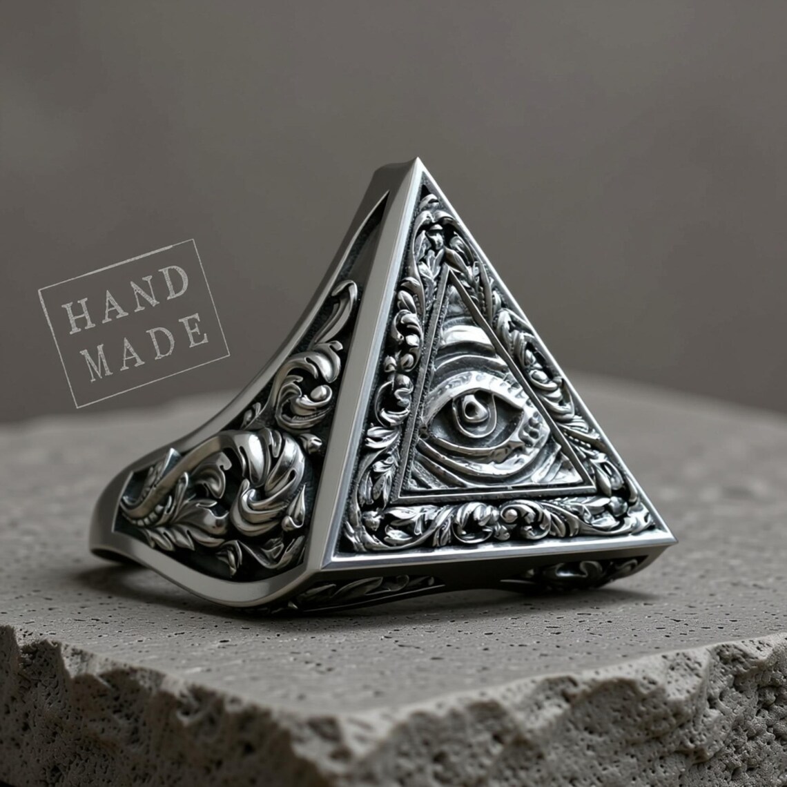 Eye of Providence Ring: Spiritual Pyramid Jewelry (silver Alloy) - Etsy