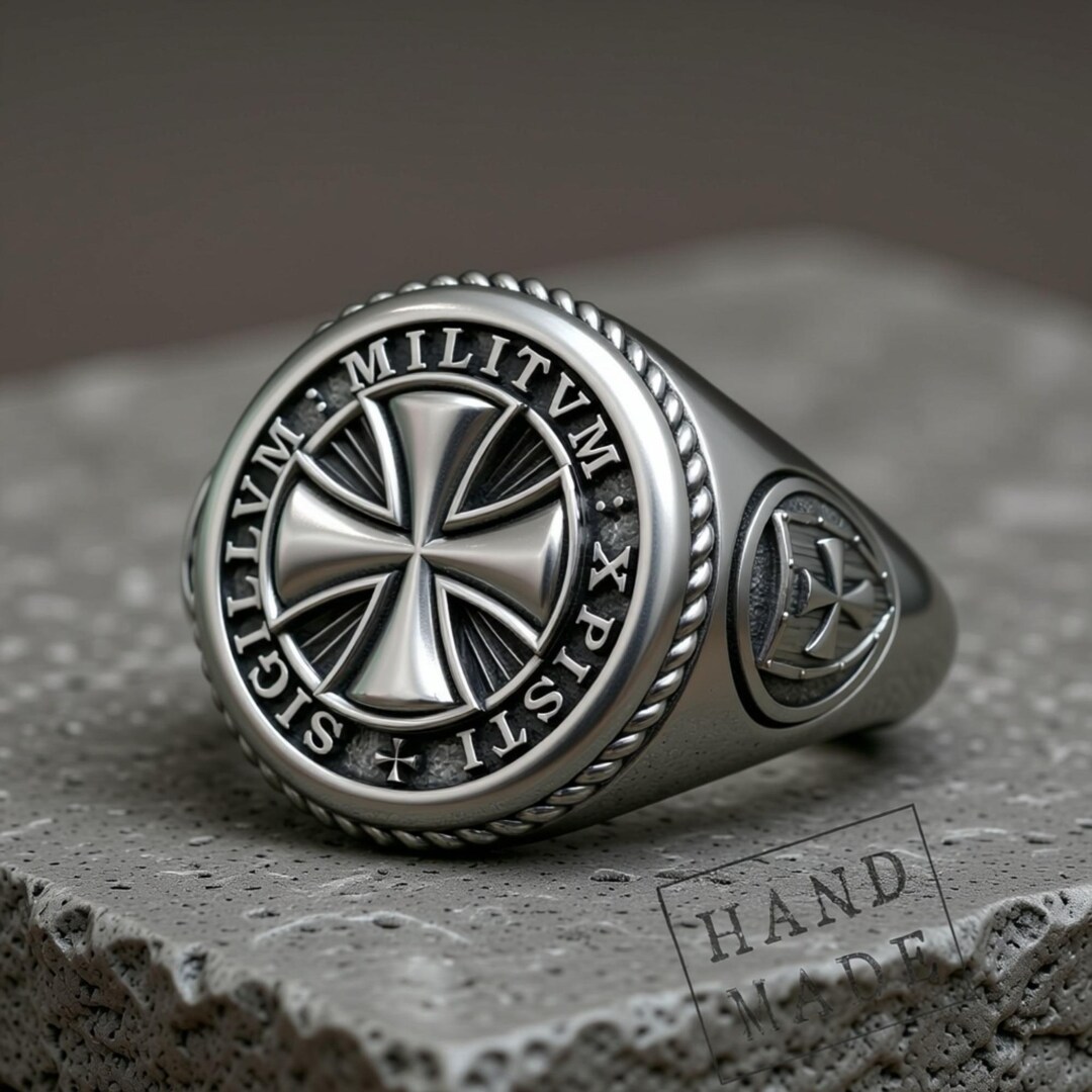 Signet Ring: Gothic Templar Maltese Cross (hand Carved Silver) - Etsy