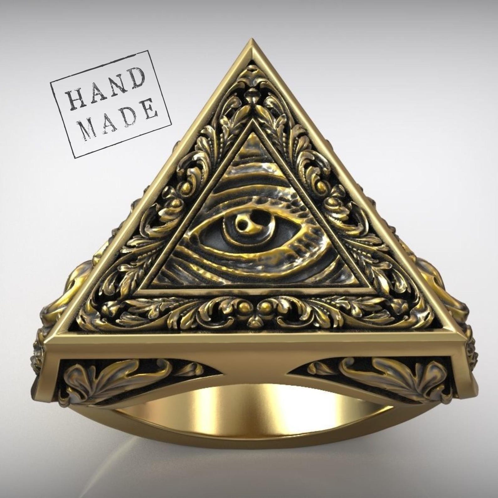 Eye of Providence Ring: Spiritual Pyramid Jewelry (silver Alloy) - Etsy