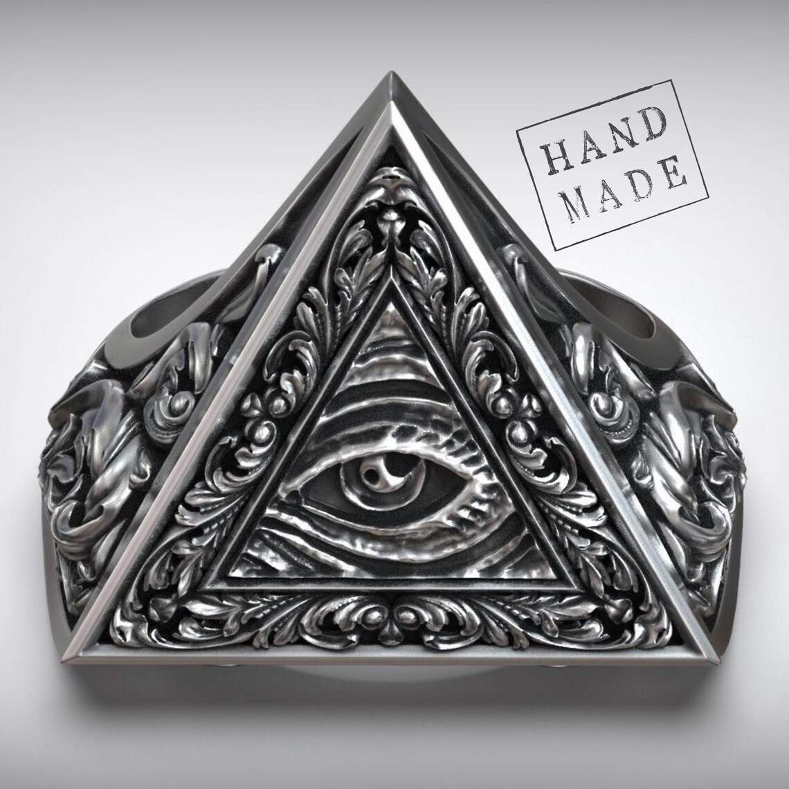 Eye of Providence Ring: Spiritual Pyramid Jewelry (silver Alloy) - Etsy