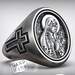 Virgin Mary Signet Ring, Handmade Silver Gold Inlay Religious Ring ...