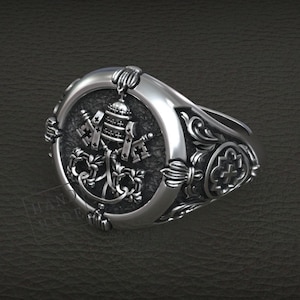 Handmade Sterling Silver Saint Peter Keys Ring, Vatican Christian ...