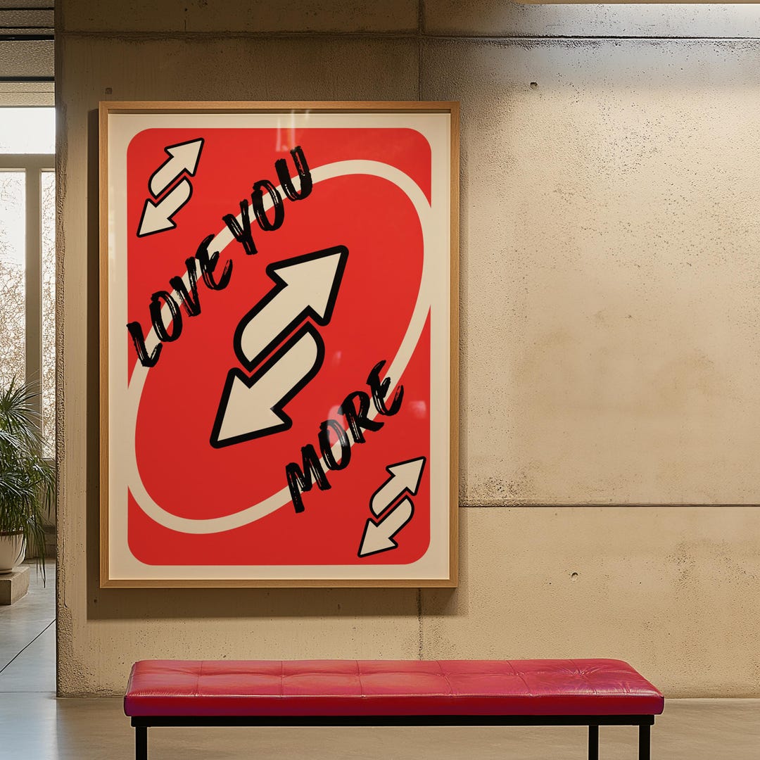 Red "love You More" Reverse Card - Funny Love Statement Digital ...