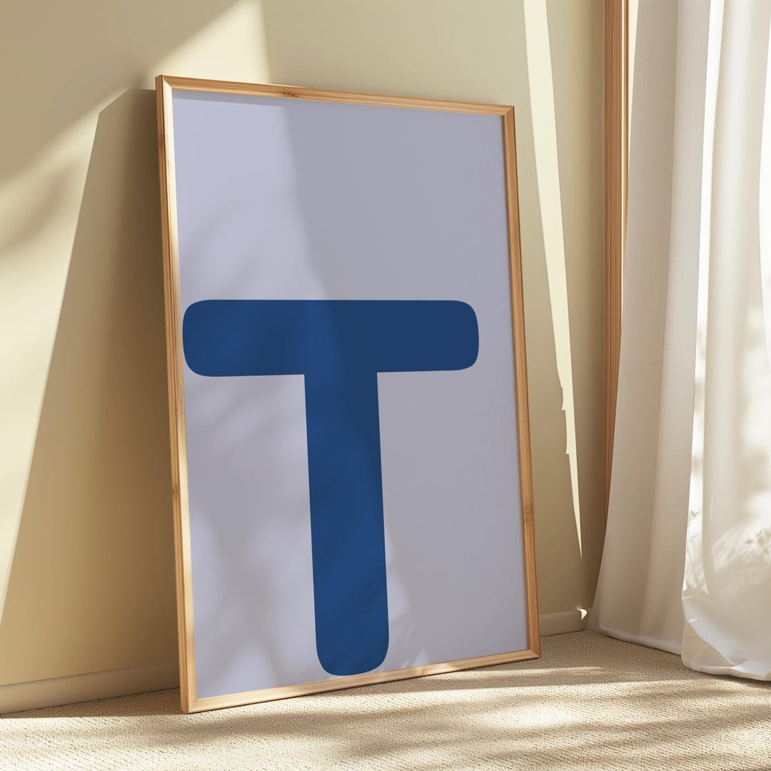 Minimalist Letter T Wall Art | Digital Download | Neutral Typography ...