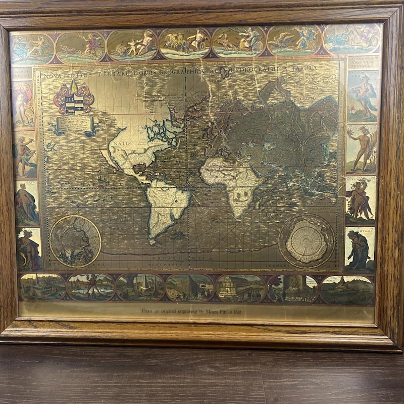 Gold Foil World Map - Etsy