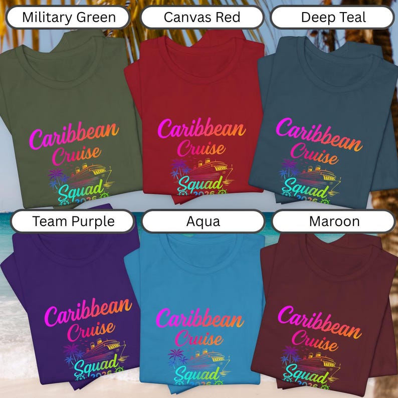 Caribbean Cruise 2026 T-shirt, Personalized Matching Family Vacation ...