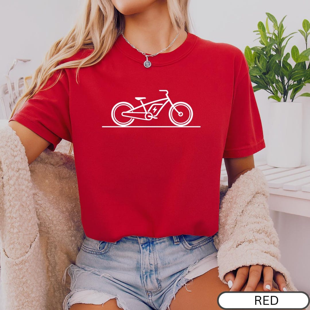 Minimalist Bicycle T-shirt | Bike Line Art Tee for Cyclists & Outdoor ...