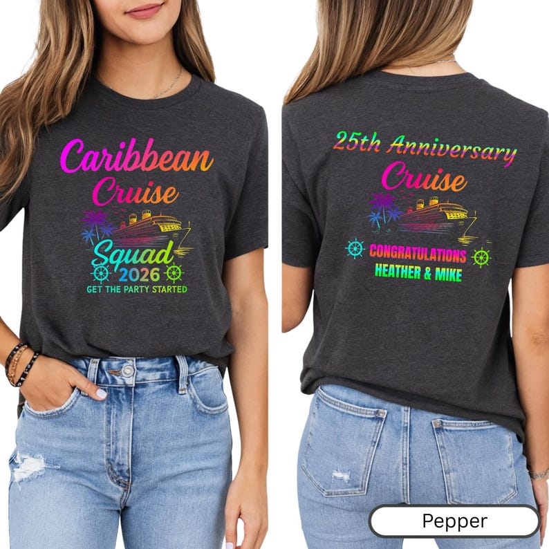 Caribbean Cruise 2026 T-shirt, Personalized Matching Family Vacation ...
