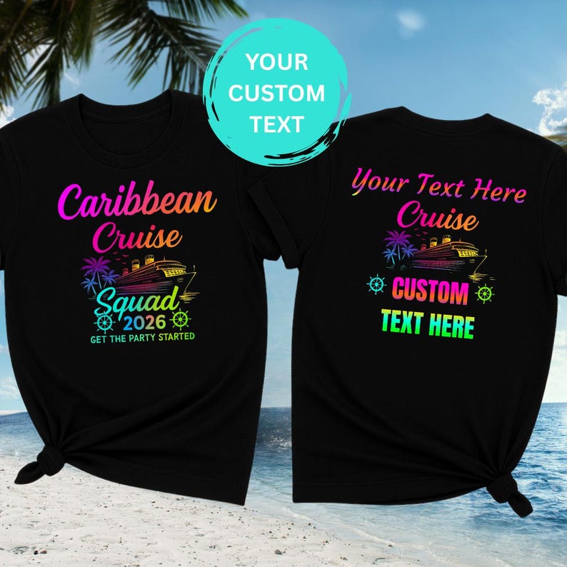 Caribbean Cruise 2026 T-shirt, Personalized Matching Family Vacation ...